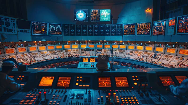 Control Room of a Nuclear Power Plant Stock Illustration - Illustration ...