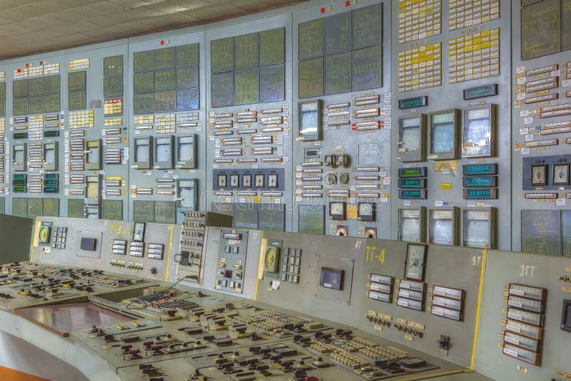 Control Room in a Nuclear Power Plant with a Variety of Electronic ...