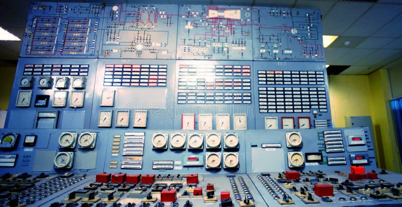 Control Room of an Old Power Generation Plant Stock Image - Image of ...