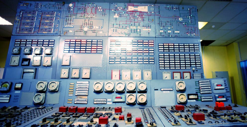 Control Room of an Old Power Generation Plant Stock Image - Image of ...