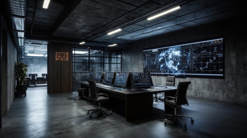 Control Room Operations High-tech Facility Digital Display Environment ...