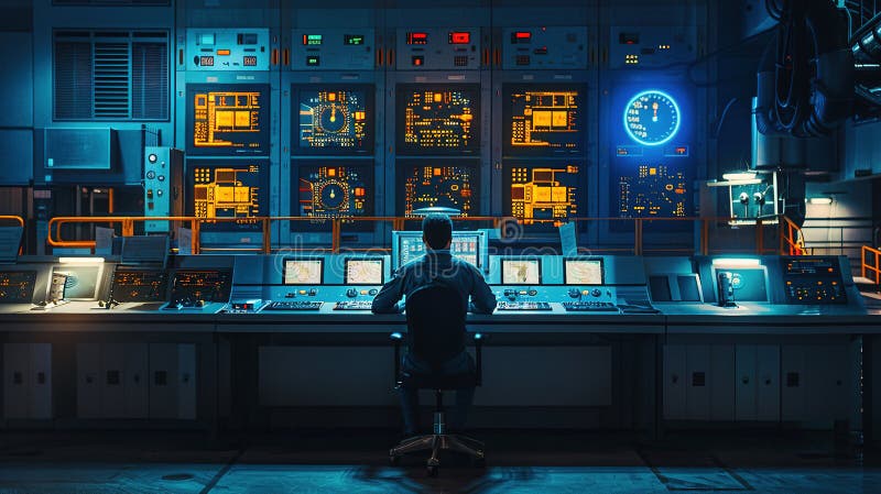 Control Room Operator.the Digital Backbone Stock Illustration ...