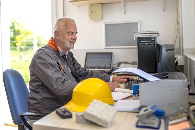 Control Room Operator at the Ready Mix Concrete Plant Stock Image ...