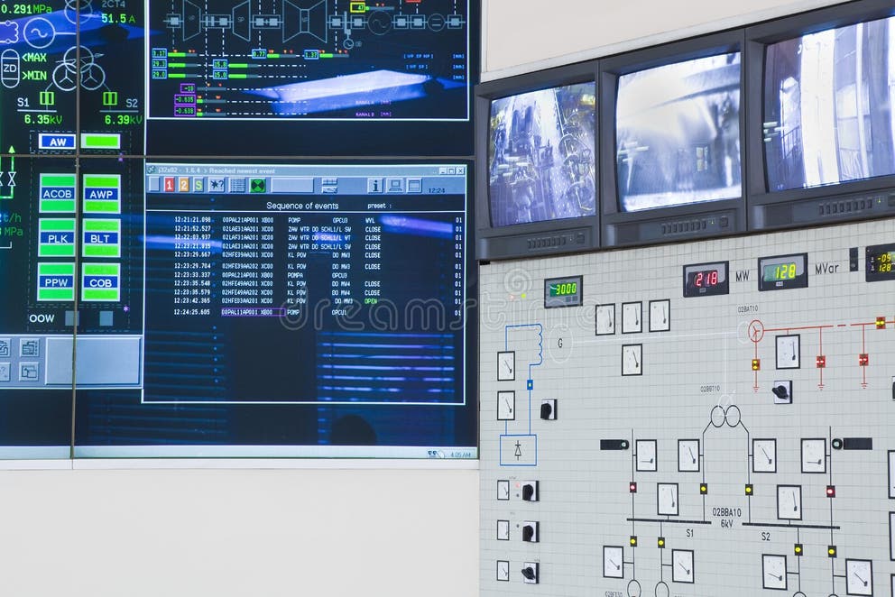 Control Room in Power Factory Stock Photo - Image of computer, factory ...