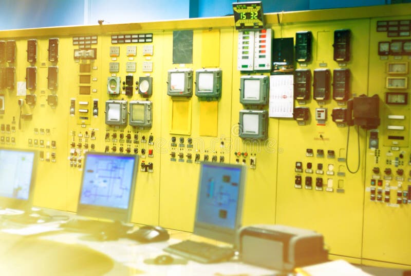 Operator Room Old Power Plant Stock Image - Image of technical, desk ...