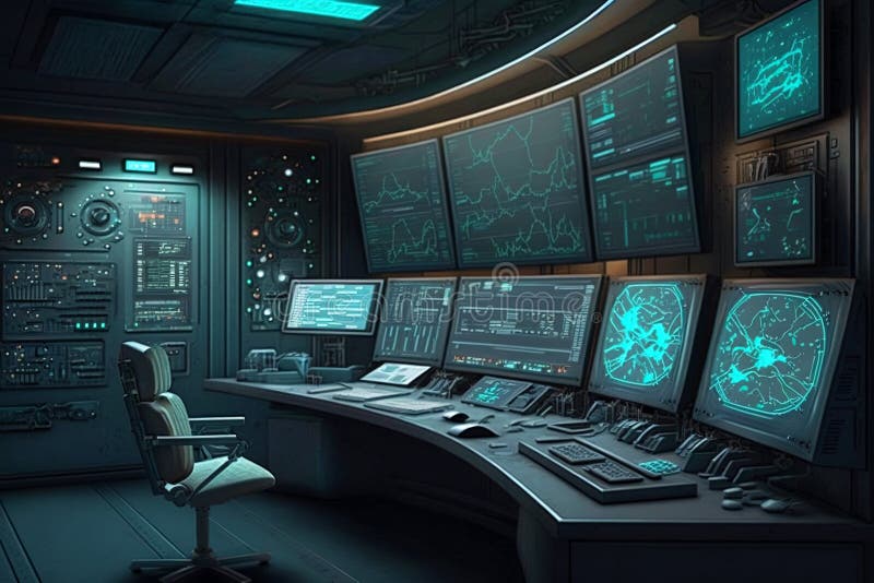 Futuristic Command Center Stock Illustrations – 592 Futuristic Command ...