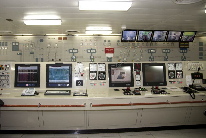 Control Room for Ships Engineer Editorial Photo - Image of panels ...