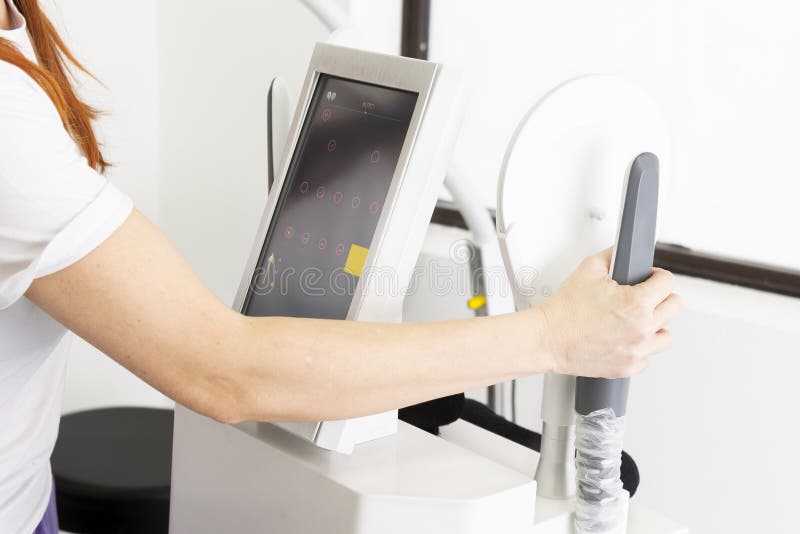 Control Screen with Red and Yellow Buttons To Control the Body ...