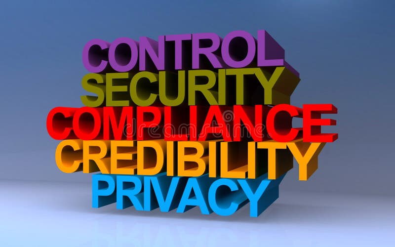 Control Security Compliance Credibility Privacy on Blue Stock ...