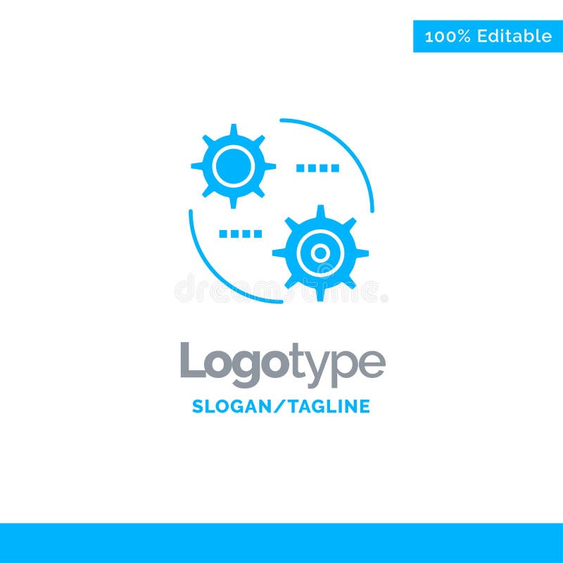 Control, Setting, Gear, Setting Blue Solid Logo Template. Place for ...