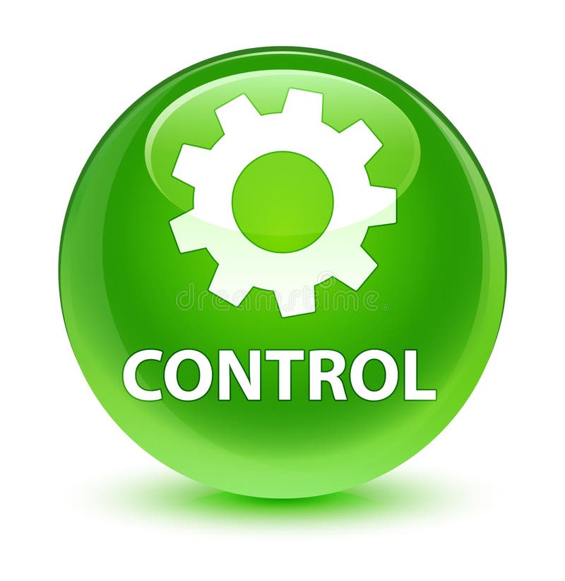 Control (settings Icon) Glassy Green Round Button Stock Illustration ...