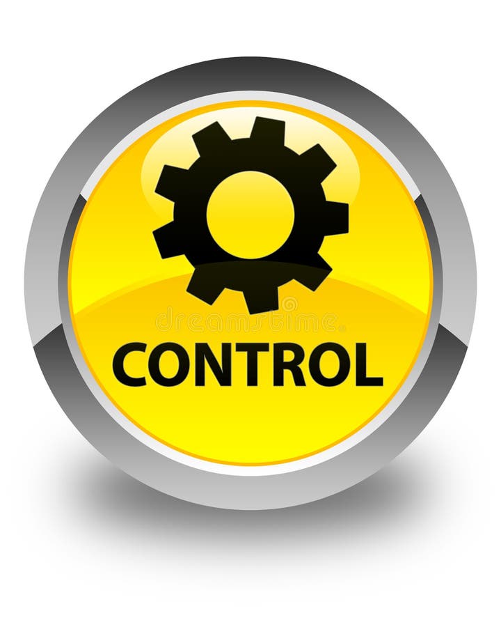 Control (settings Icon) Glossy Yellow Round Button Stock Illustration ...