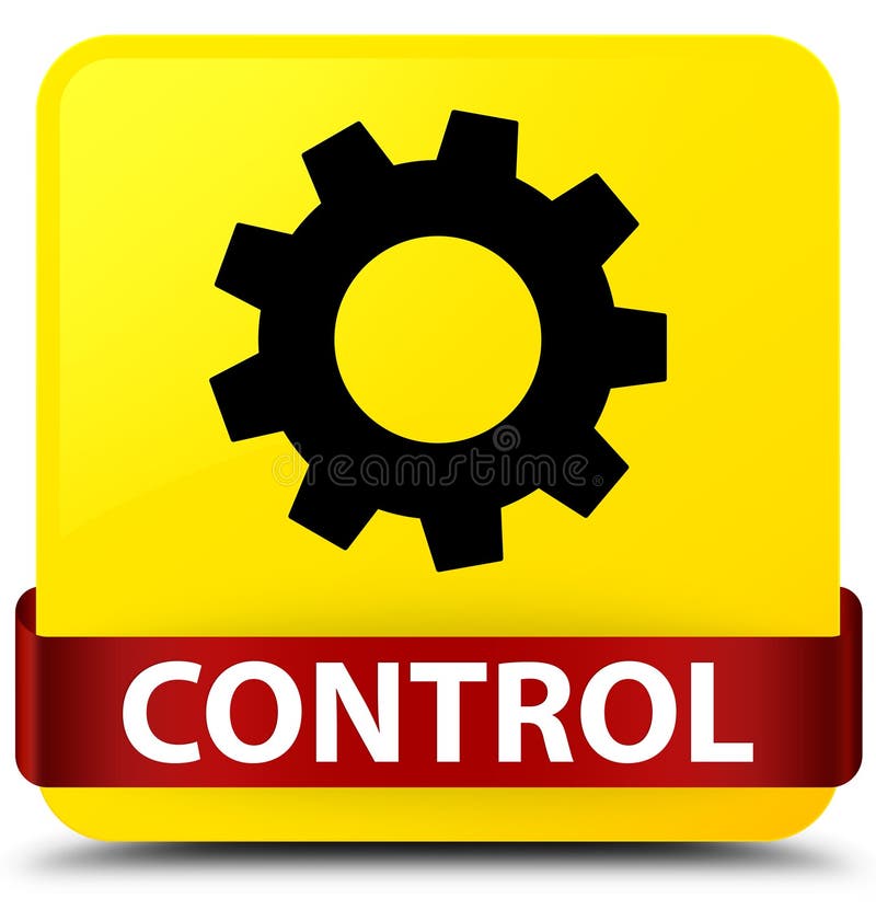 Control (settings Icon) Yellow Square Button Red Ribbon in Middle Stock ...