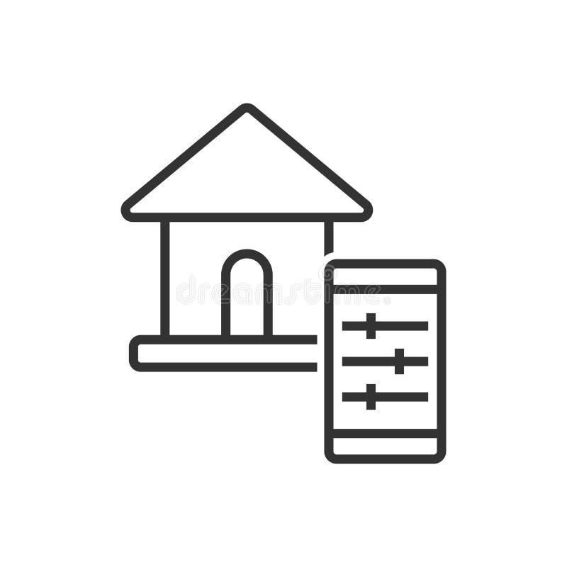 Control Smart Home with Mobile Icon Stock Vector - Illustration of ...