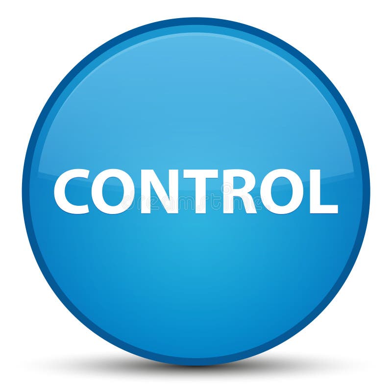 Control Cyan Blue Round Button Stock Illustration - Illustration of ...
