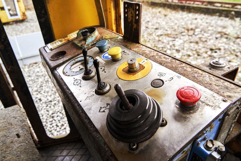 Control Stand of a Historical Rail Car, Selective Focus Stock Image ...