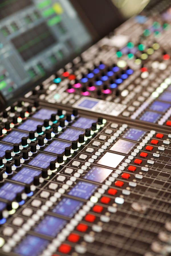 Control Surface of a Digital Sound Mixing Console Stock Photo - Image ...