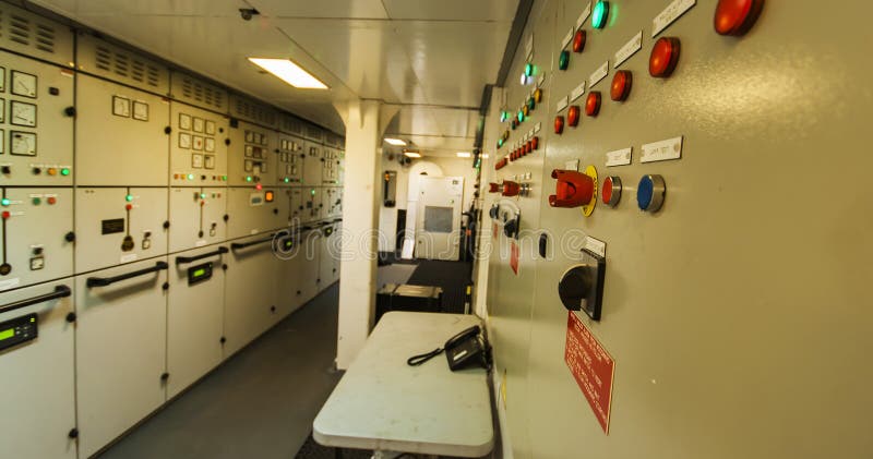 Control Switch Panel of Industrial Equipment with Buttons Aboard Stock ...