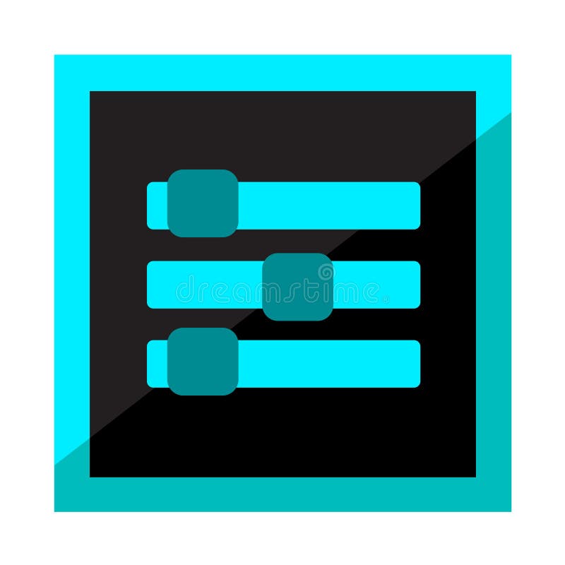 Control system blue icon stock vector. Illustration of square - 126507813