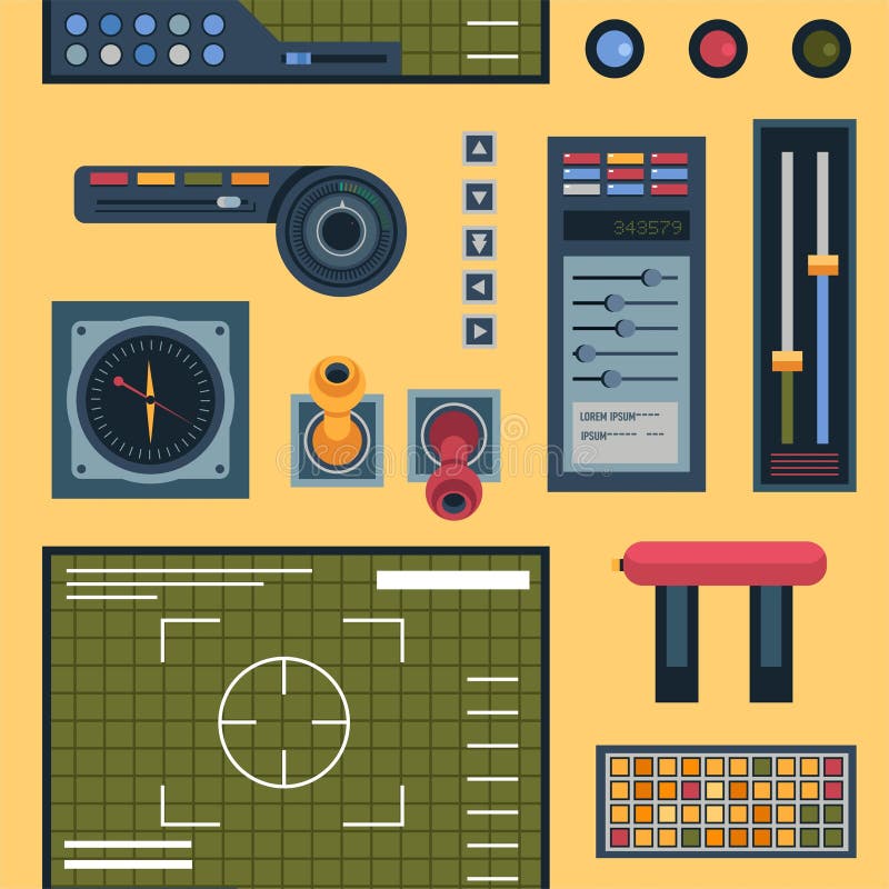Control System with Buttons and Switchers Vector Stock Vector ...