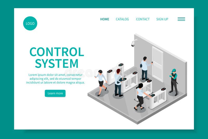 Control System Landing Page Stock Vector - Illustration of isometric ...