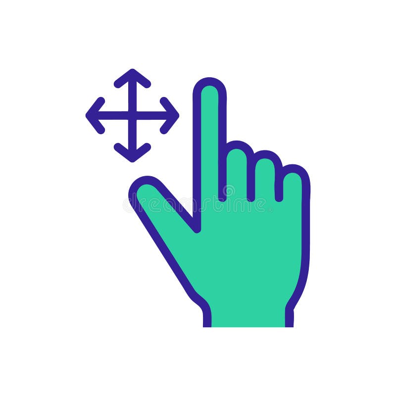Control on the Touchscreen Icon Vector. Isolated Contour Symbol ...