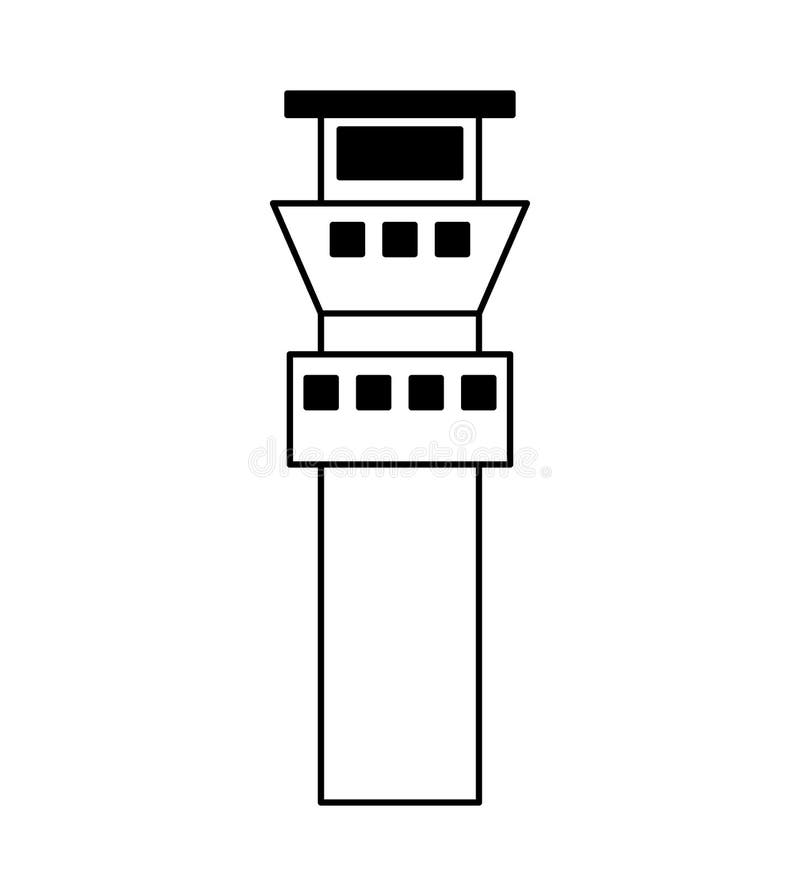 Control Tower Building Icon Stock Illustration - Illustration of ...