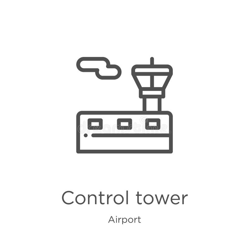 Control Tower Icon Vector from Airport Collection. Thin Line Control ...