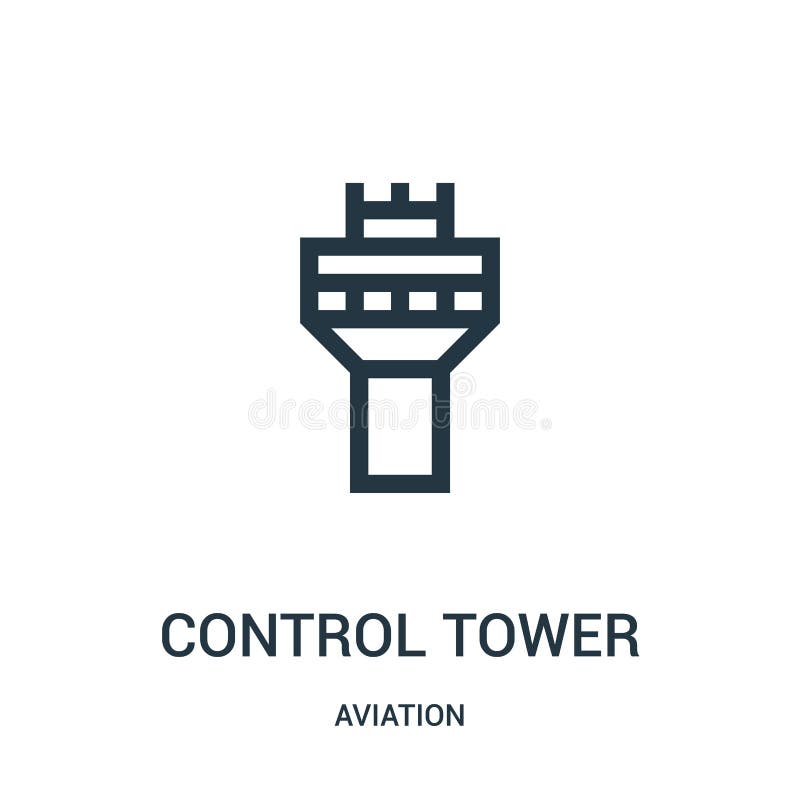 Control Tower Icon Vector from Aviation Collection. Thin Line Control ...