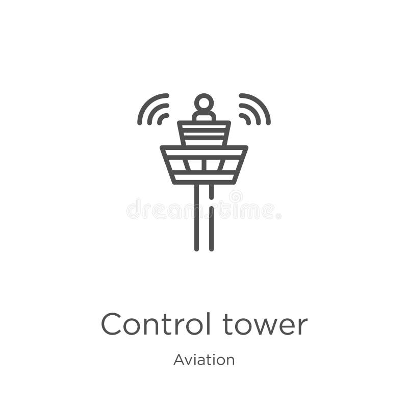 Control Tower Icon Vector from Aviation Collection. Thin Line Control ...