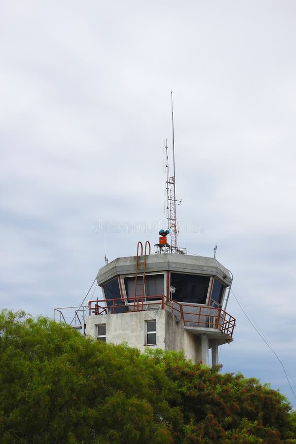 Control Tower in a Small Airport Stock Photo - Image of small, cloudy ...