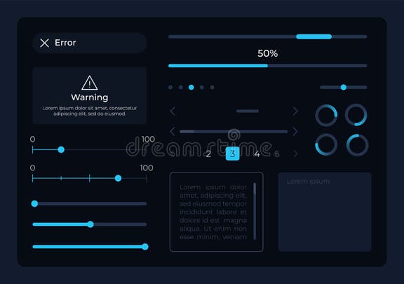 Control UI elements kit stock vector. Illustration of slider - 258784867