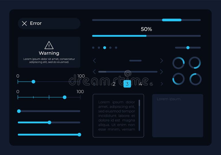 Control UI elements kit stock vector. Illustration of slider - 258784867