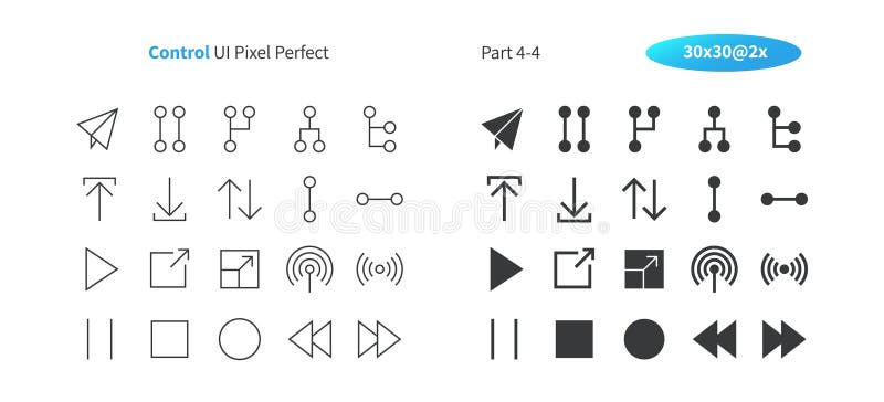 Control UI Pixel Perfect Well-crafted Vector Thin Line and Solid Icons ...