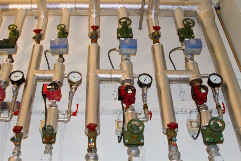 Control Unit of a Complex Central Heating Stock Photo - Image of ...