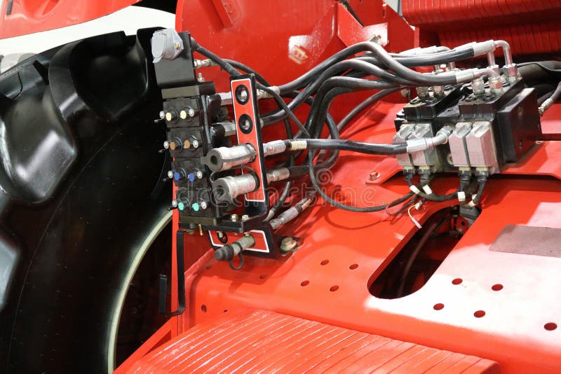 Control Unit for Hydraulic Equipment of a Modern Tractor Stock Photo ...