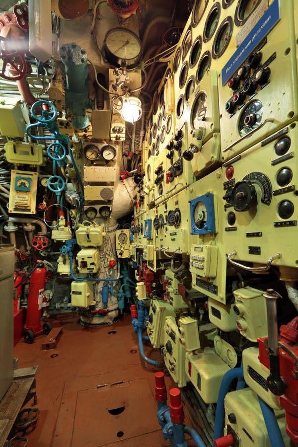 Valves inside a submarine stock image. Image of depth - 2640249