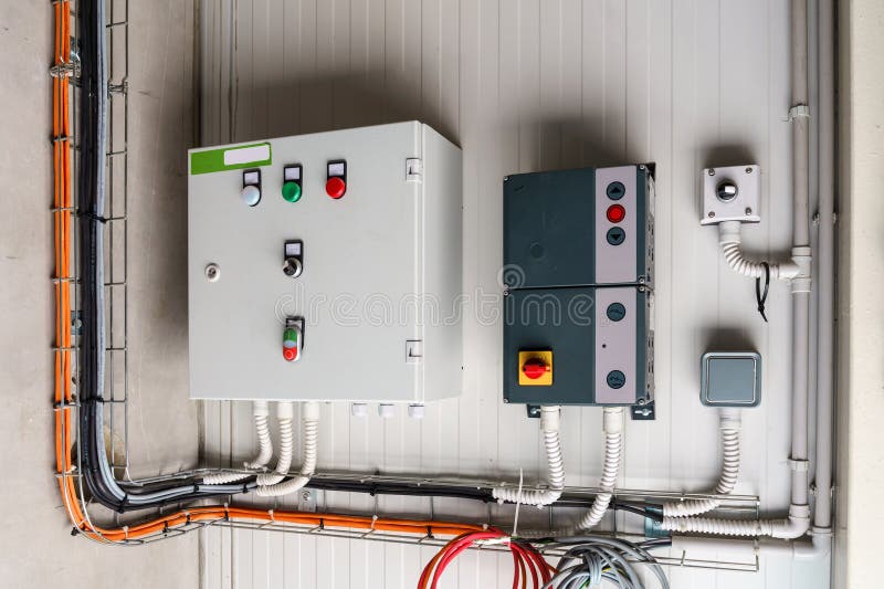 Control Units for Gates and Loading Bridges Stock Image - Image of gate ...