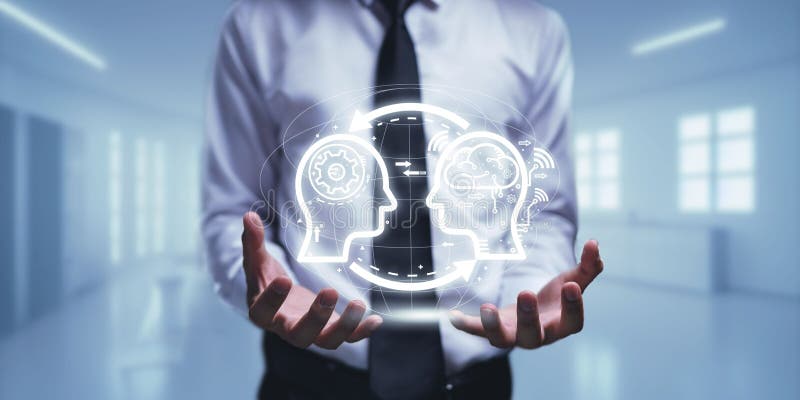 Control, Work, Command with Artificial Intelligence AI Droid Robot and ...