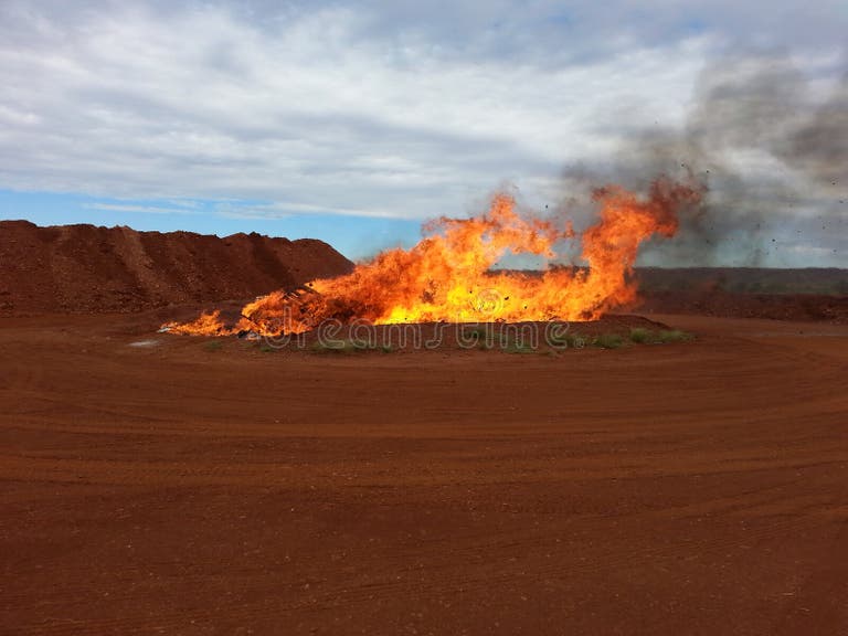 Controled Fire Burn with Black Smoke Stock Photo - Image of cloud ...