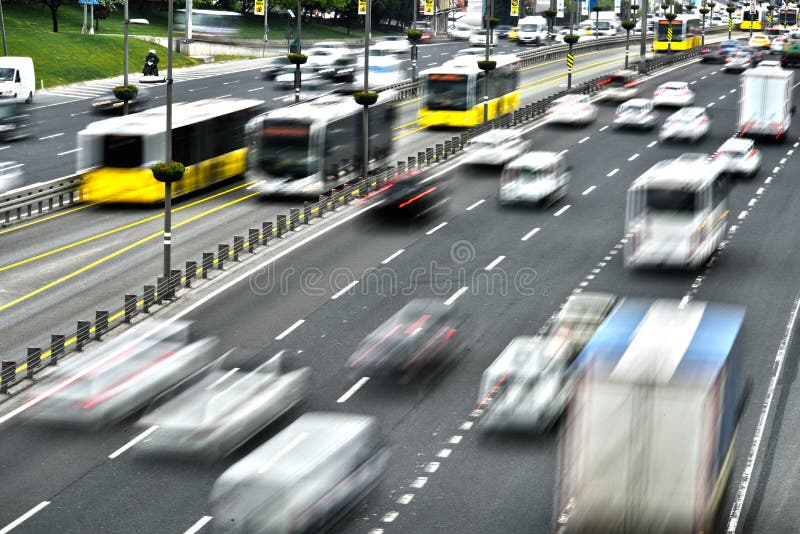 Controlled-access Highway in Istanbul during Rush Hour Stock Photo ...
