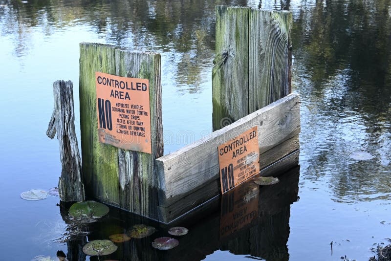 Controlled Area Signs stock image. Image of flood, controlled - 206962345
