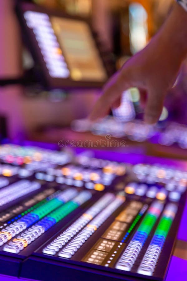Controlled in a Broadcast Studio. Video Mixer Use Stock Image - Image ...