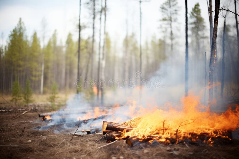 A Controlled Burn in a Forest Management Program Stock Image - Image of ...
