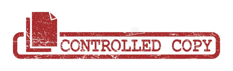 Controlled Copy Text Stamp with Red Ink. Stock Vector - Illustration of ...