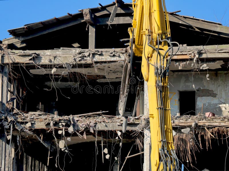 The Controlled Demolition of a House Stock Photo - Image of danger ...
