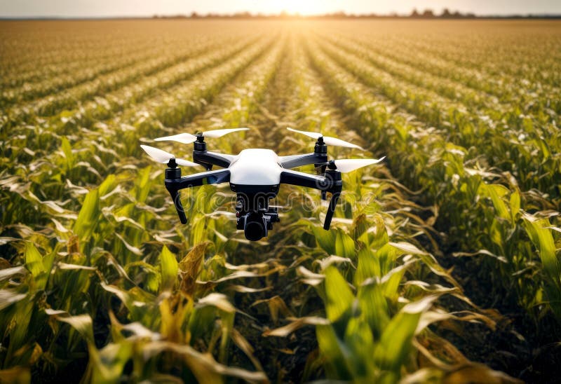 Controlled Drone Technology Use Terrain Smart Agriculture Background ...
