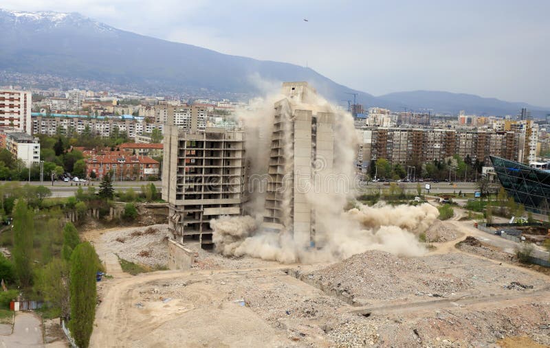 Controlled Explosion with Blasts of a Big Building Editorial Image ...