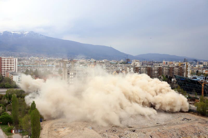 Controlled Explosion with Blasts of a Big Building Editorial Image ...