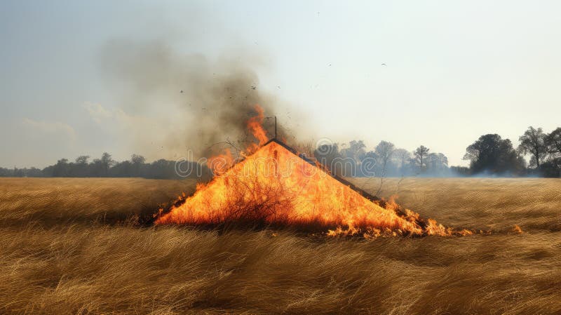 Controlled the Fire Triangle Stock Illustration - Illustration of ...